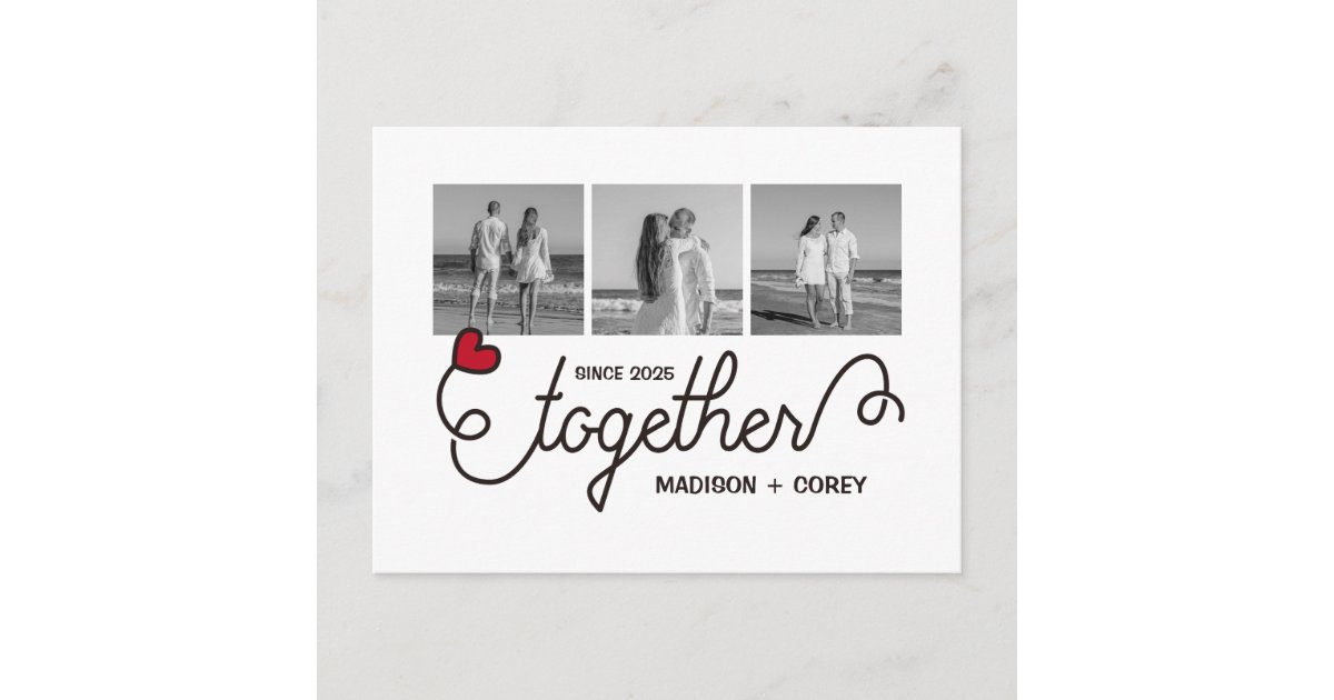 Monogram Together Typography Art Instagram Photos Postcard | Zazzle