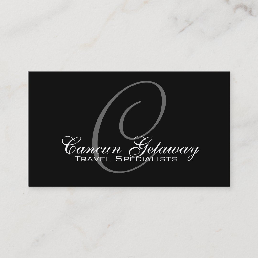 Monogram Travel Agent Business Card | Zazzle
