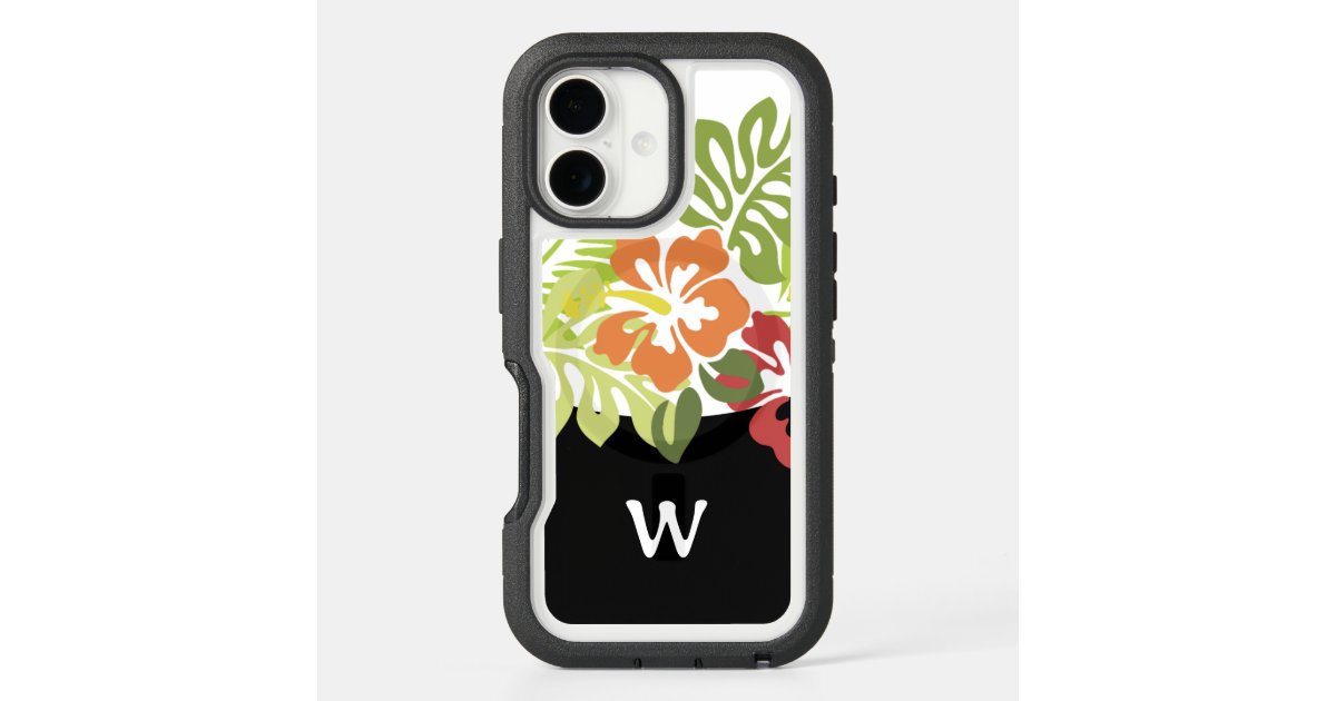 Monogram Tropical Phone Case | Zazzle