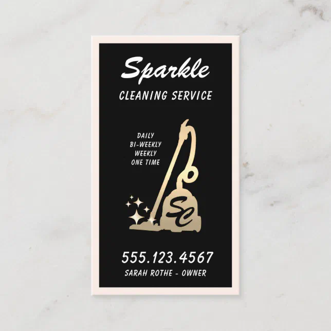 Monogram Vacuum Cleaner, Cleaning Service Maid Ca Calling Card | Zazzle