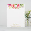 Monogram Vintage Flowers Pink Pastel Letterhead | Zazzle