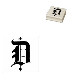 Monogram Vintage old English letter D Rubber Stamp | Zazzle