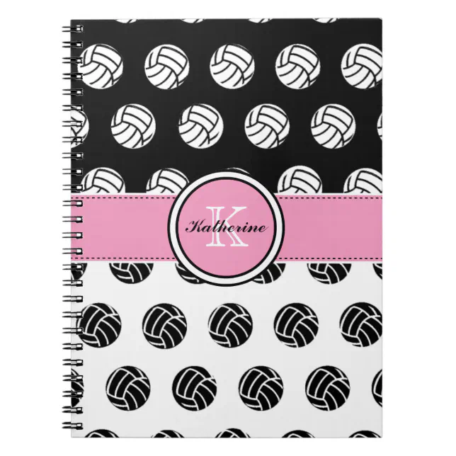 Monogram Volleyball Spiral Notebook | Zazzle