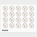 Monogram W Faux Bronze Classic Round Sticker | Zazzle