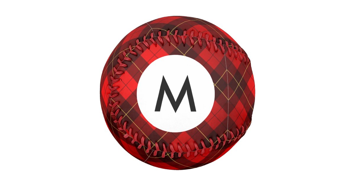 Monogram Wallace tartan background Baseball | Zazzle