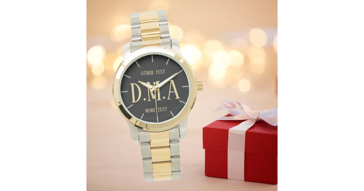 Monogram Watch Men Personalized Elegant Classy 12 | Zazzle