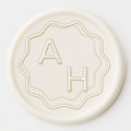 Monogram Wave Frame Modern Minimal Wedding Wax Seal Sticker | Zazzle