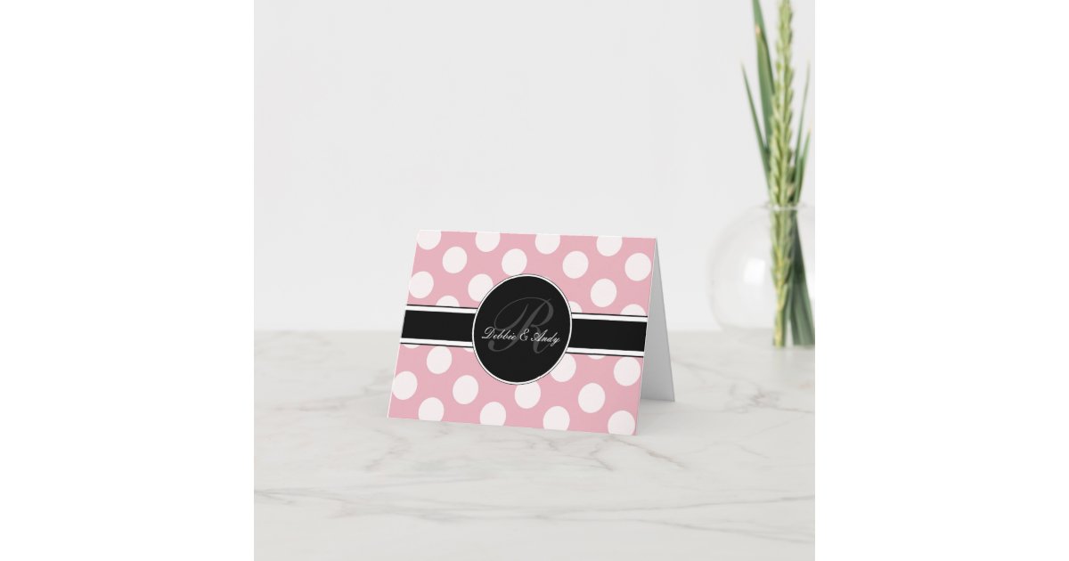 Monogram Wedding Cards Polka Dot | Zazzle