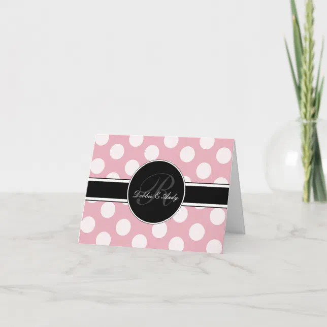 Monogram Wedding Cards Polka Dot | Zazzle