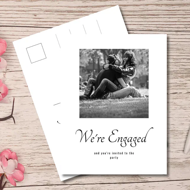 Monogram Wedding Engagement Party Photo Invitation | Zazzle