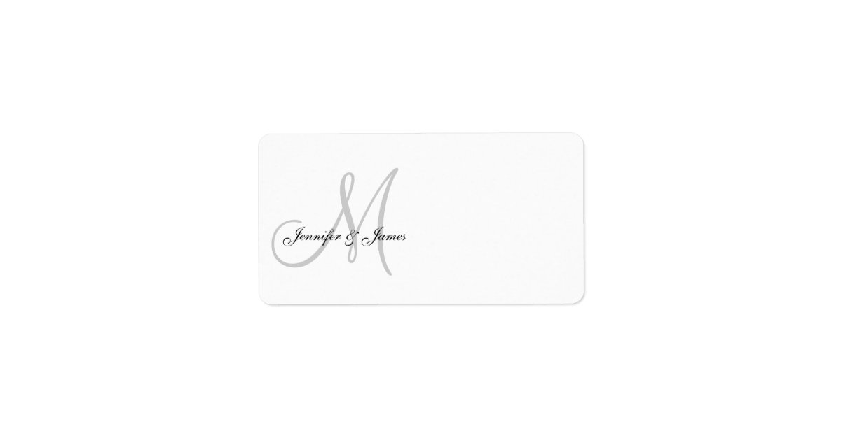 Monogram Wedding Invitation Address Labels | Zazzle