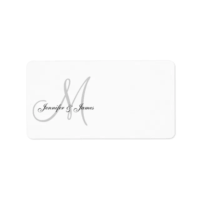 Monogram Wedding Invitation Address Labels | Zazzle