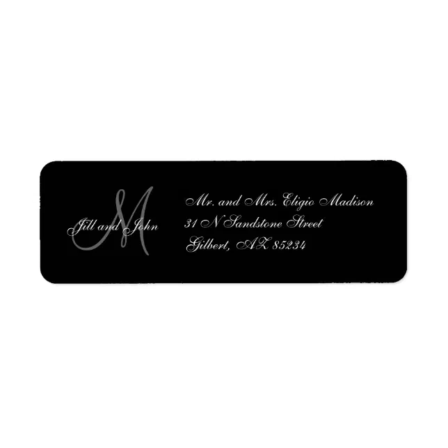 Monogram Wedding Invitation Return Address Labels | Zazzle
