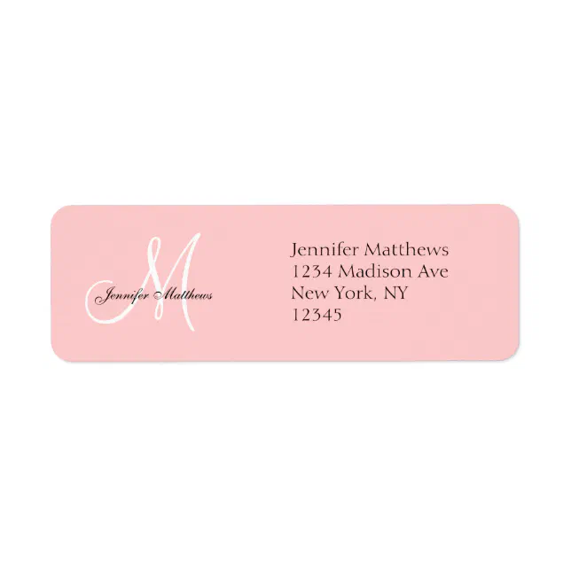 Monogram Wedding Invitation Return Address Labels | Zazzle