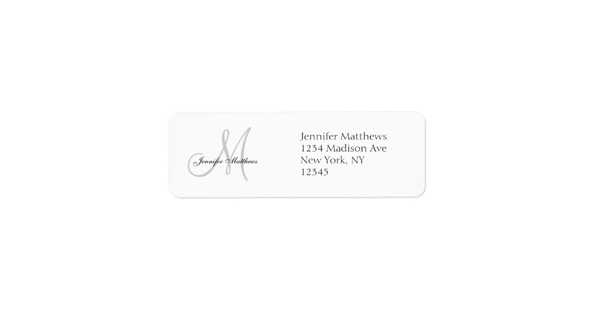 Monogram Wedding Invitation Simple Address Labels | Zazzle
