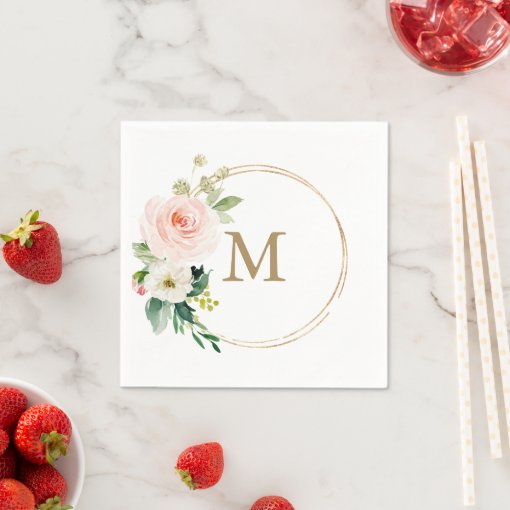 Monogram Wedding Napkin Cocktail Napkin | Zazzle