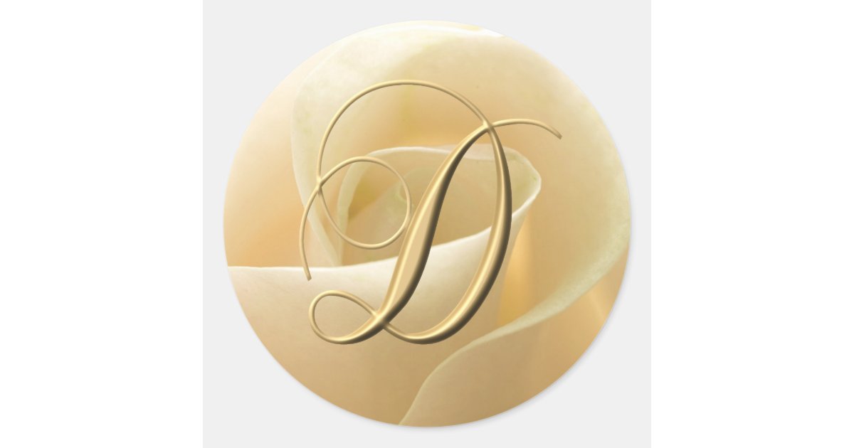 Monogram Wedding Stickers - letter D | Zazzle