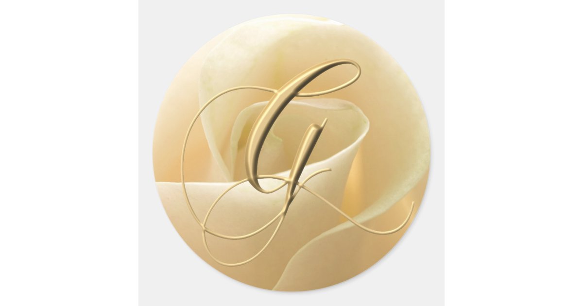 Monogram Wedding Stickers - letter G | Zazzle