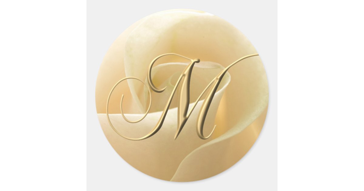 Monogram Wedding Stickers - letter M | Zazzle