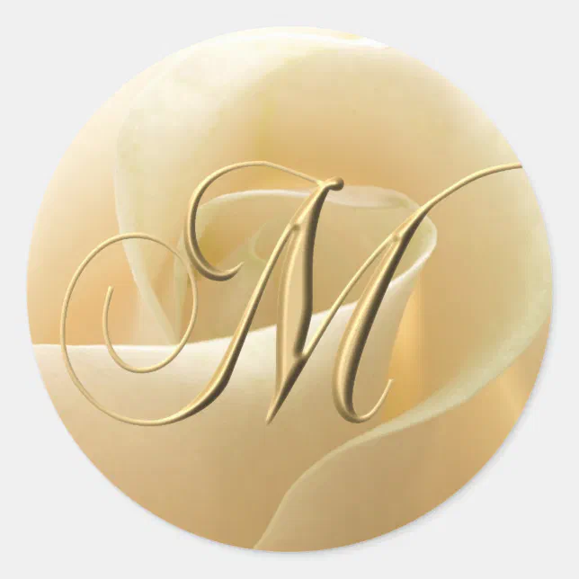 Monogram Wedding Stickers - letter M | Zazzle