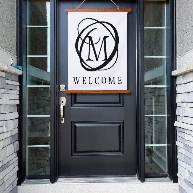 Monogram Welcome Custom Colors Hanging Tapestry | Zazzle
