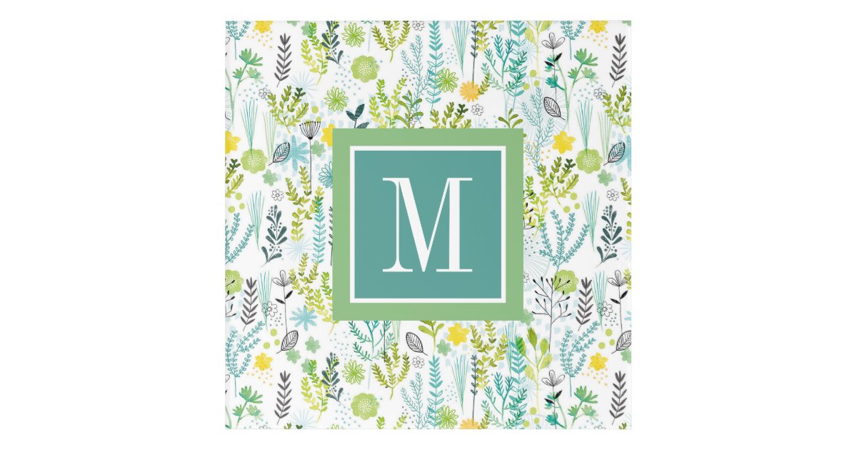 Monogram | Wild and Free Pattern Acrylic Print | Zazzle