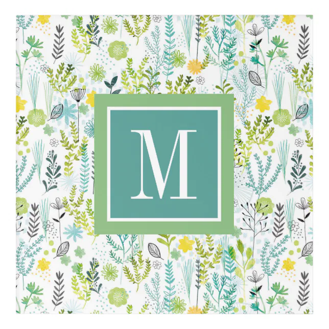 Monogram | Wild and Free Pattern Acrylic Print | Zazzle