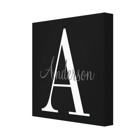 Monogram with Name Overlay Canvas Print | Zazzle.com