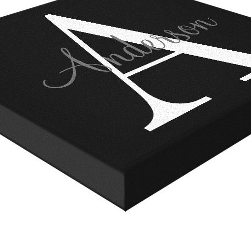 Monogram with Name Overlay Canvas Print | Zazzle