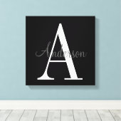 Monogram with Name Overlay Canvas Print | Zazzle