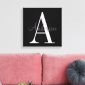 Monogram with Name Overlay Canvas Print | Zazzle