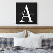 Monogram with Name Overlay Canvas Print | Zazzle