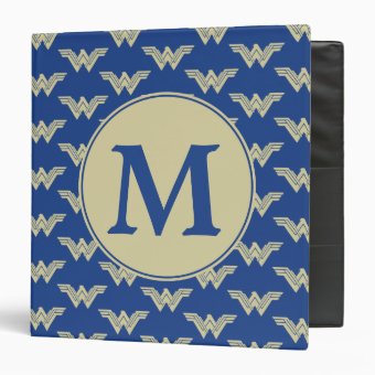 Monogram Wonder Woman Logo Pattern 3 Ring Binder | Zazzle