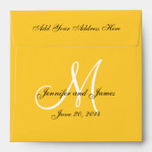 Monogram Yellow Wedding Invitation Envelope | Zazzle