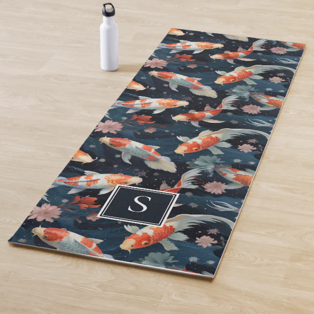Monogram Zen-inspired Japanese Koi Fish Yoga Mat | Zazzle