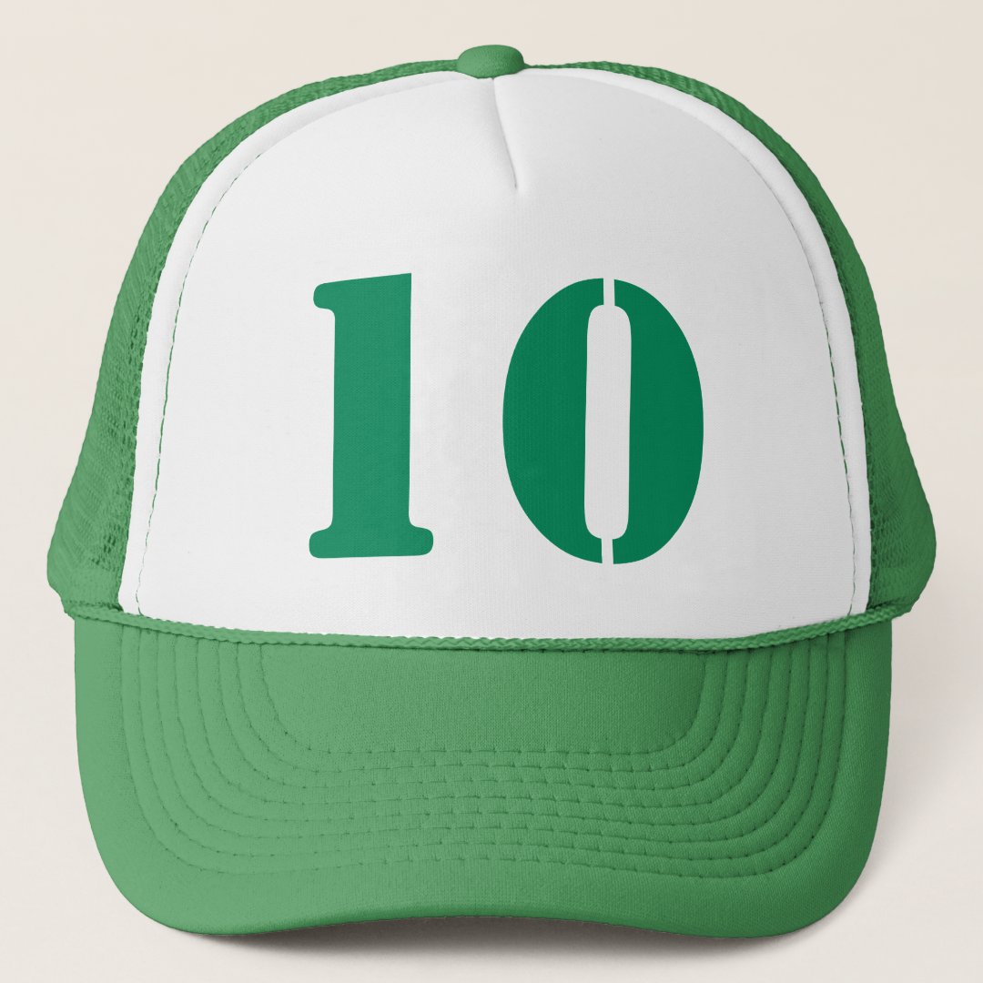 Monograma of order soles in white number 10 trucker hat | Zazzle