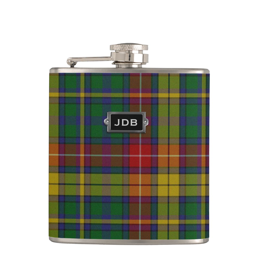 Monogramed Clan Buchanan Tartan Plaid Flask | Zazzle