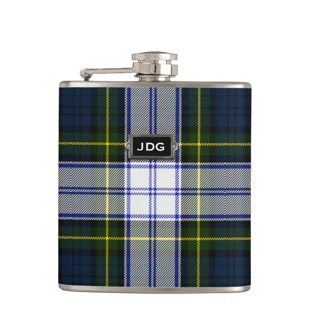 Monogramed Clan Gordon Dress Tartan Plaid Flask | Zazzle