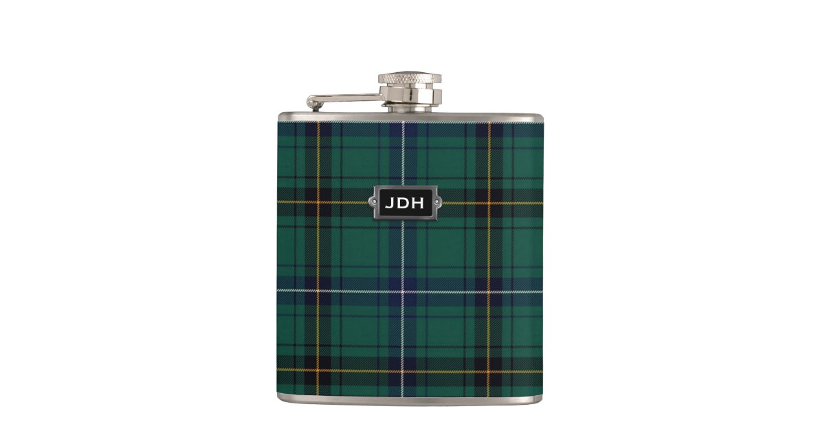 Monogramed Clan Henderson Tartan Plaid Flask | Zazzle