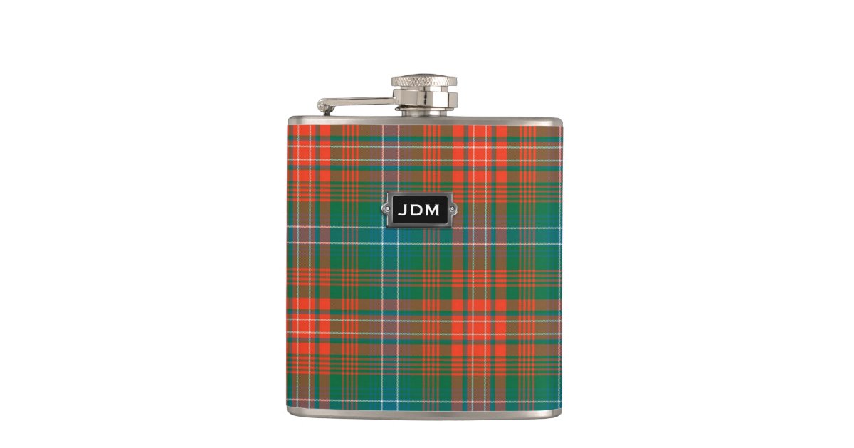 Monogramed Clan Wilson Tartan Plaid Flask | Zazzle
