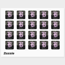 Monogrammed Black and White Letter B Sticker | Zazzle