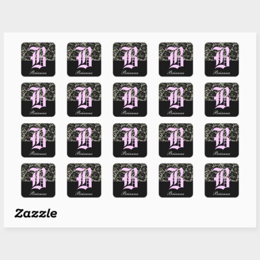Monogrammed Black and White Letter B Sticker | Zazzle