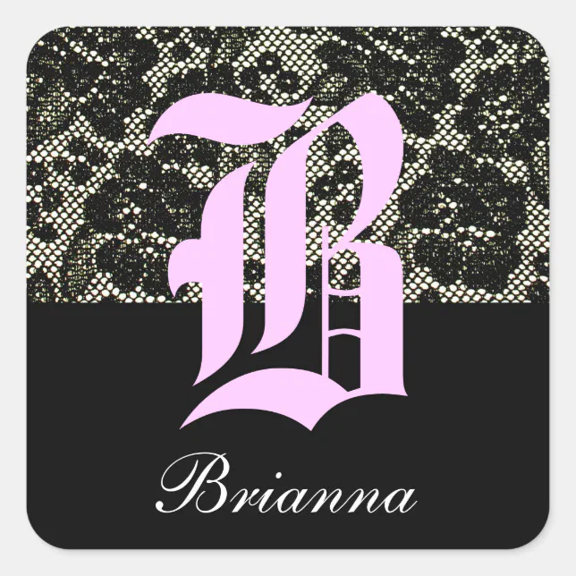 Monogrammed Black and White Letter B Sticker | Zazzle