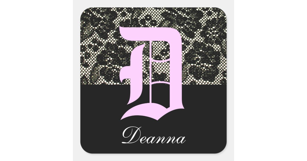 Monogrammed Black and White Letter D Sticker | Zazzle