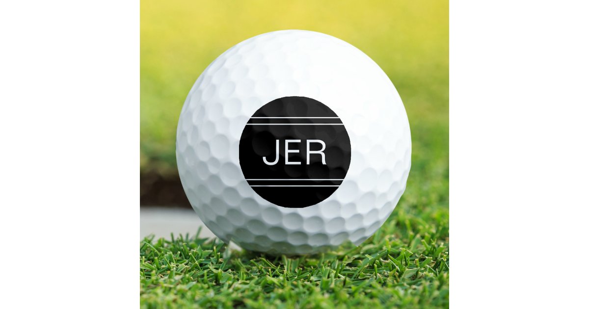 Monogrammed Black Template Personalized Golfer Golf Balls | Zazzle