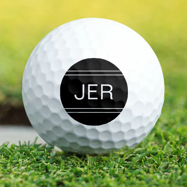 Monogrammed Black Template Personalized Golfer Golf Balls | Zazzle