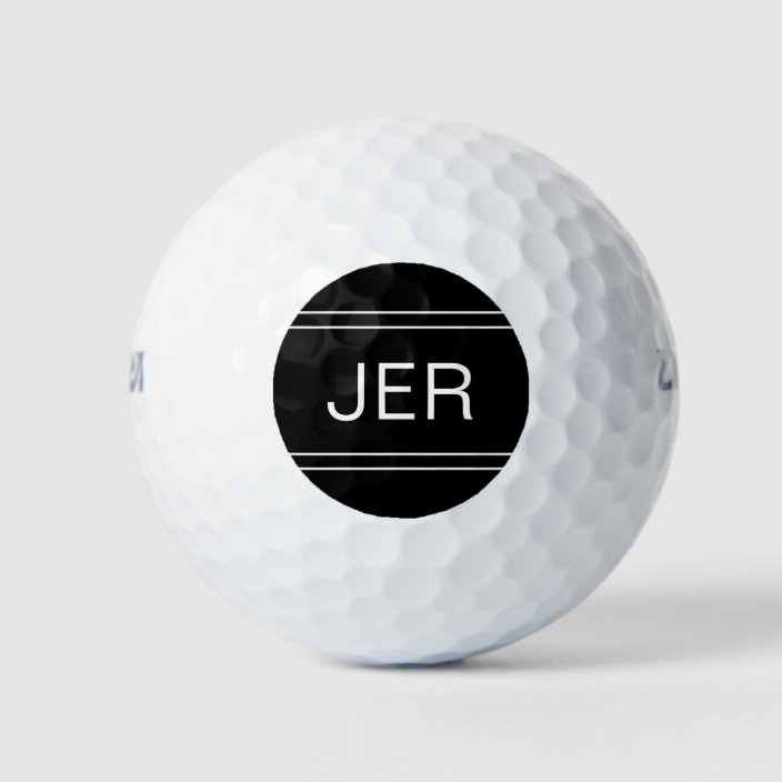 Monogrammed Black Template Personalized Golfer Golf Balls | Zazzle.com