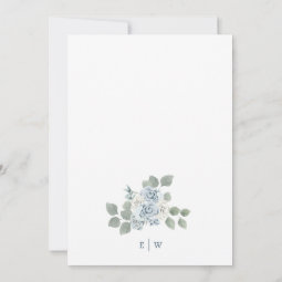 Monogrammed Blue Floral Wedding Invitation | Zazzle