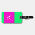 Monogrammed Bright Neon Green Luggage Tag | Zazzle