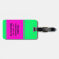 Monogrammed Bright Neon Green Luggage Tag | Zazzle